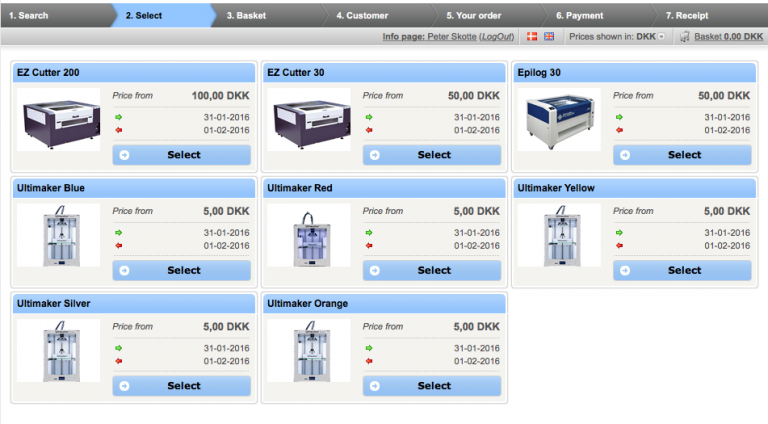 The booking system | CREATE Prototype Lab